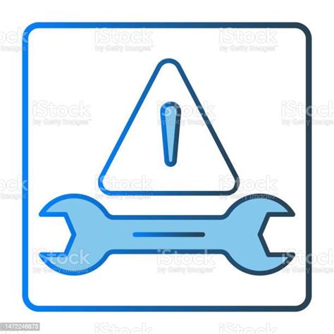 렌치가 있는 경고 아이콘입니다 아이콘과 관련된 도구 두 톤 아이콘 스타일 선형 색상 간단한 벡터 디자인 편집 가능 건설 산업에 대한 스톡 벡터 아트 및 기타 이미지 Istock