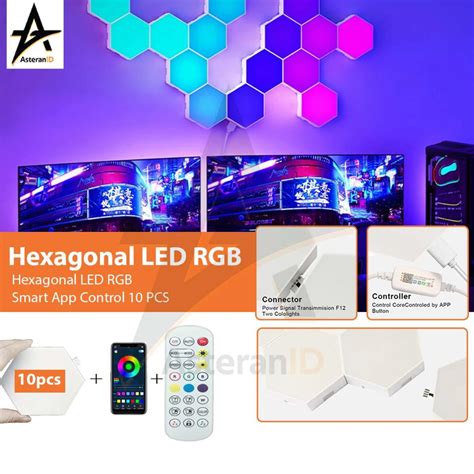 Jual Lampu Hias Hexagonal Led Rgb Smart App Control 10 Pcs Shopee Indonesia