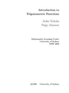 Introduction To Trigonometric Functions University Of