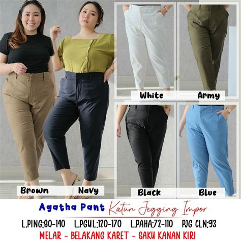 Jual AGATHA PANT CELANA PANJANG KERJA WANITA MELAR STRETCH BIGSIZE BIG