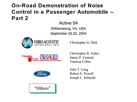 Active Noise Control In An Automobile For Road Noise Ppt Digital