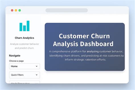 Customer Churn Analysis Dashboard Streamlit Machine Learning