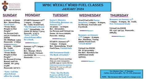 Mt Pleasant Baptist Wordfuel