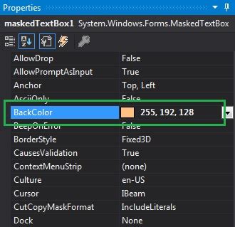 How To Set The Background Color Of The Maskedtextbox In C Geeksforgeeks