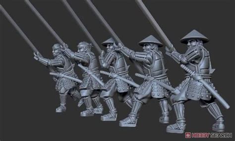 Mr And Mrs History 日本戦国時代 長柄足軽 防御 5体セット、エッチング製武器付属 プラモデル その他の画像1