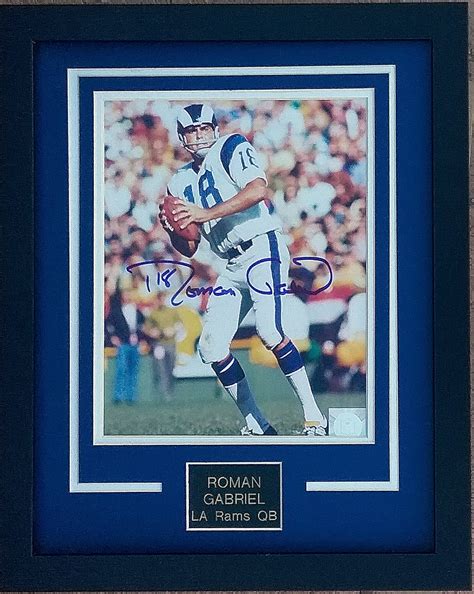 Roman Gabriel Los Angeles Rams Matted And Framed 8x10 Autographed Photo