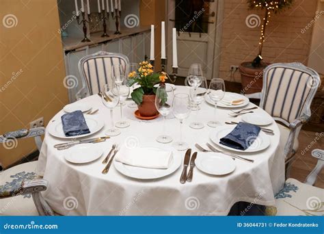 Table Setting In A Restaurant Stock Image Image 36044731