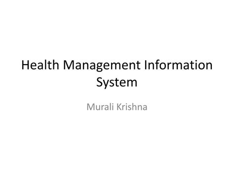 Ppt Health Management Information System Powerpoint Presentation