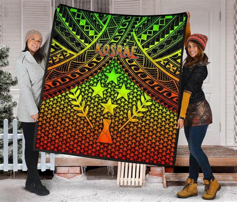 Polynesian Kosrae Premium Quilt Reggae Vintage Polynesian Patterns