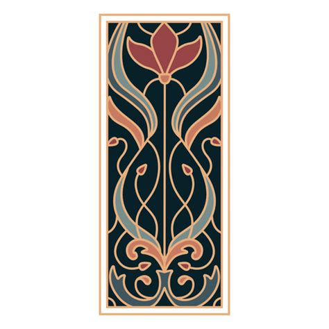 Diseño Png Y Svg De Art Nouveau Ornamento Rectángulo Vertical Plano