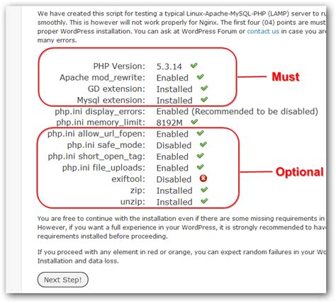 Wordpress Compatibility Checking Script For Your Web Server