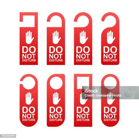 문 걸이 세트를 방해 하지 마십시오 호텔 문 옷걸이 태그입니다 벡터 일러스트입니다 가정의 방에 대한 스톡 벡터 아트 및 기타 이미지 가정의 방 개념 개념과 주제