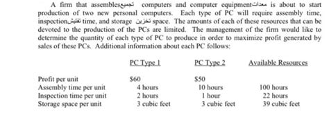 Solved A Firm That Assembles A Computers And Computer