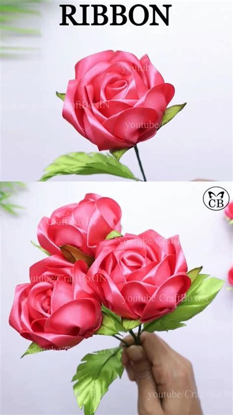 Ribbon Rose Ribbon Flower Tutorial Fabric Flowers Diy Handmade
