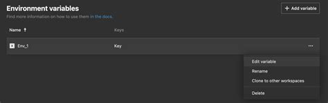 Environment Variables Datalore Documentation