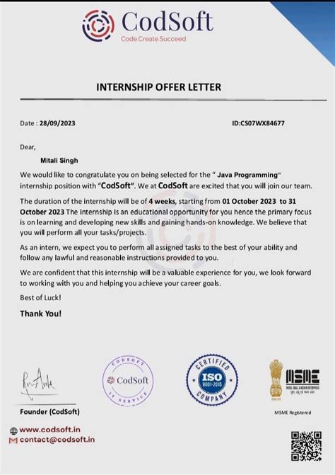 mitali singh on linkedin codsoft java