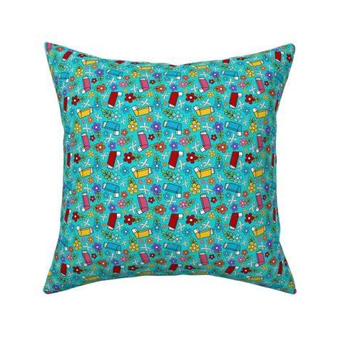 Small Scale Asthma Inhalers And Grey Fabric Spoonflower