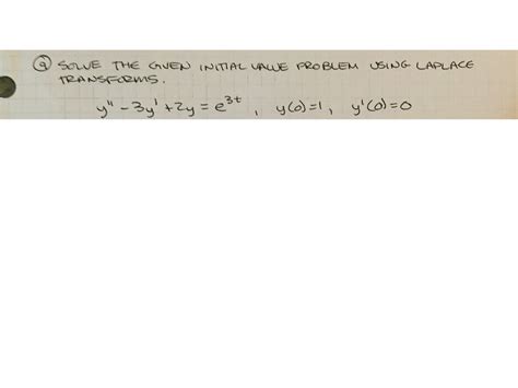 Solved Solve The Given Initial Value Problem Using Laplace