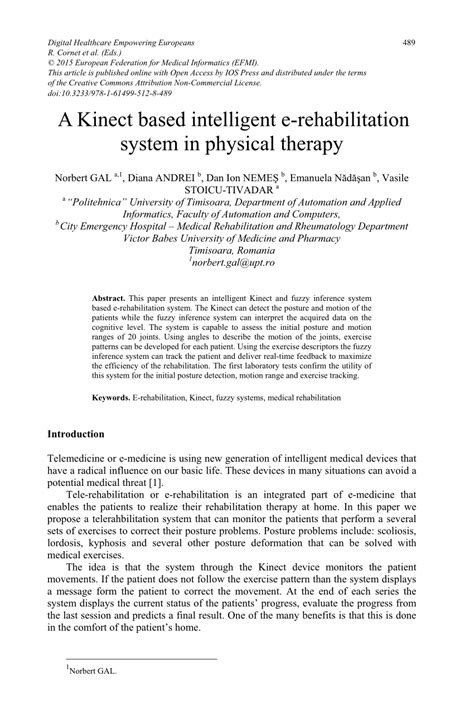 Pdf A Kinect Based Intelligent E Rehabilitation System In Physical Therapy