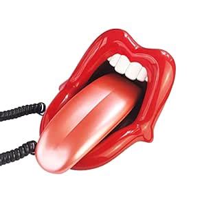TelPal Landline Phones For Home Red Mouth Telephone Novelty Big Tongue Phone Wired Novelty