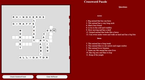 Crossword Puzzle Game Using Html And Css In Javascript With Source Code
