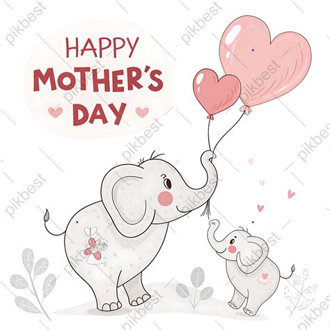 Cute Elephant Mothers Day Card Design Backgrounds  Free Download