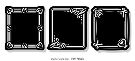 Vector Set Black Decorative Frames Collection Stock Vector Royalty