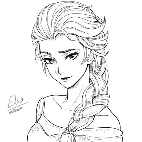Sketsa Gambar Elsa 48 Koleksi Gambar