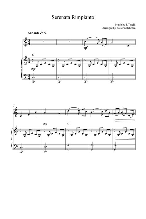 Serenata Rimpianto Op6 No1 By Enrico Toselli Violin Solo