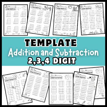 Regrouping Template For 2 3 And 4 Digit Addition Or Subtraction