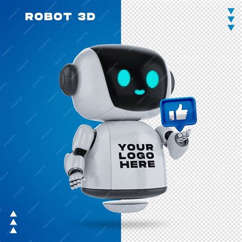 Premium Psd Robot 3d Mockup In 3d Rendering Isolated