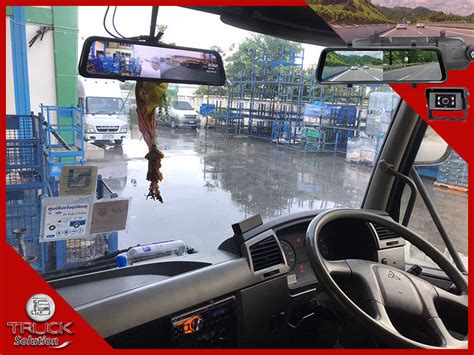 ติดกล้องรถบรรทุก แบบติดกระจก กล้องมองหลัง ในรถบรรทุกสิบล้อ Fuso Fn2527