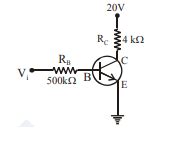 In The Circuit Shown In The Figure The Input Voltage V I Is 20 V V BE 0 V And V CE 0 V The