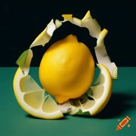 Deconstructivism Style Lemon On Round Broken Stained Glass On Craiyon