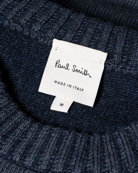 Mens Mid Blue Lambswool Crew Neck Sweater