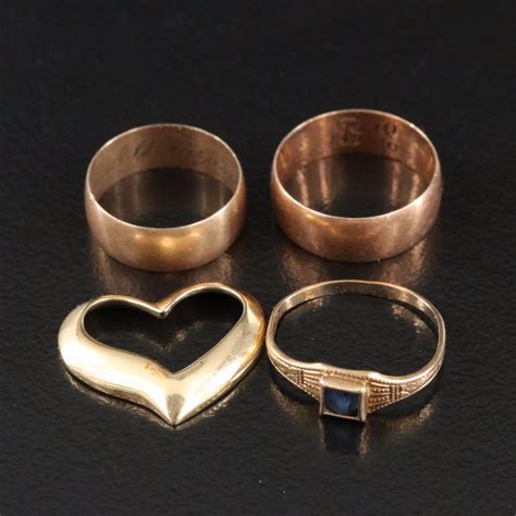 10k Infant Rings And 14k Heart Pendant Everything But The House