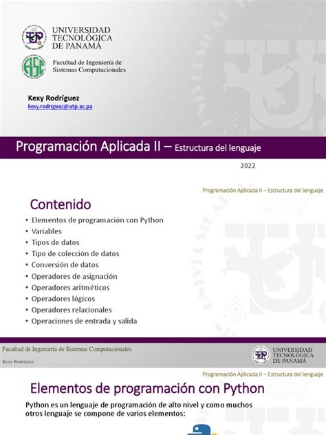 Estructura Del Lenguaje Pdf Lenguaje De Programación Python Lenguaje De Programación