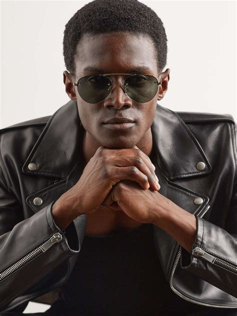 Saint Laurent Eyewear Aviator Style Gold Tone Sunglasses For Men Mr