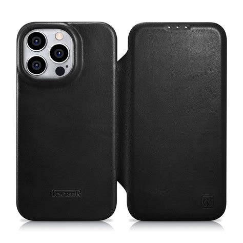 iCarer CE Oil Wax Premium Leather Folio Case skórzane etui iPhone 14
