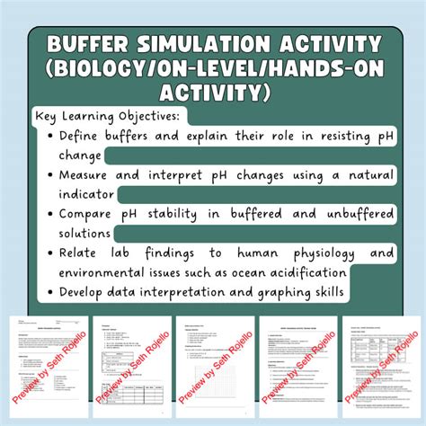 Buffer Simulation Activity Biologyon Levelhands On Activity By Seth