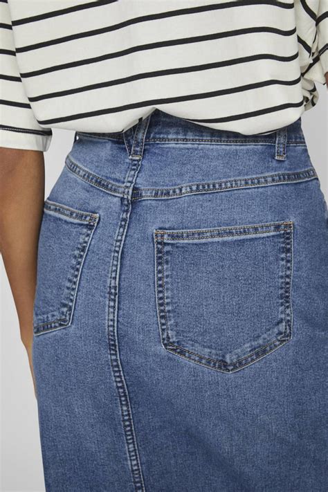 Vila Spijkerrok Viray Medium Blue Denim Wehkamp