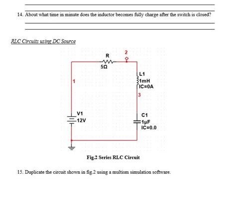 Solved Rl Circuits Using Dc Source Fig Series Rl Circuit Chegg