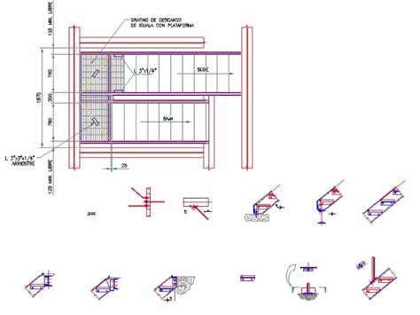 Escaleras De Acero En Autocad Descargar Cad 68756 Kb Bibliocad
