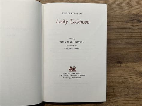 【sl009】the Letters Of Emily Dickinson Edited By Thomas H Johnson