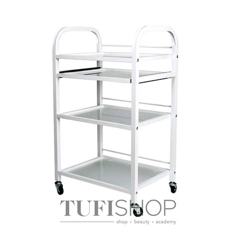 Купити Візок косметологічний маніпуляційний на 4 полиці 004В скло білий ціна 5739 грн Prom