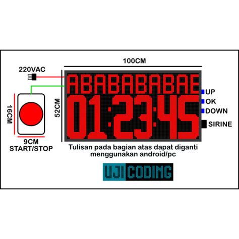 Jual Display Timer Stopwatch Counter Down 3x3 Panel P10 Balap Kab Sleman Ujicoding Tokopedia