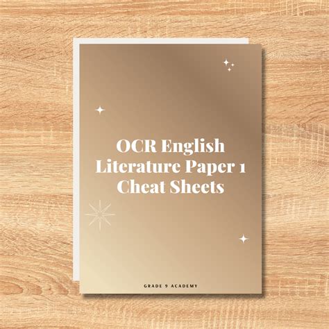 Ocr Lit Paper 1 Cheat Sheets Grade 9 Academy