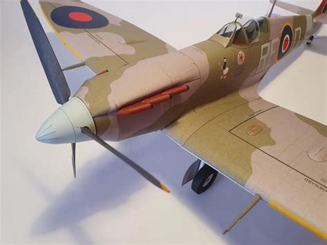 Papercraft Kit Supermarine Spitfire Airplane 3d Paper Model Crafting