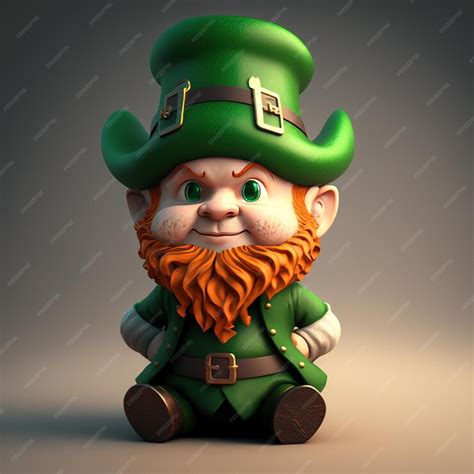 Premium Ai Image Leprechaun With Ginger Beard And Green Hat Created Using Generative Ai Technology