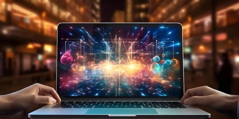 Enhanced Laptop Interface For Advanced Digital Networking And Human Interaction Concept Laptop